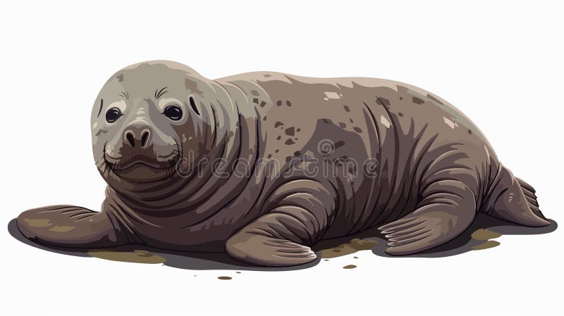 Adorable Cartoon Elephant Seal Vector Illustration for Children S Book ...