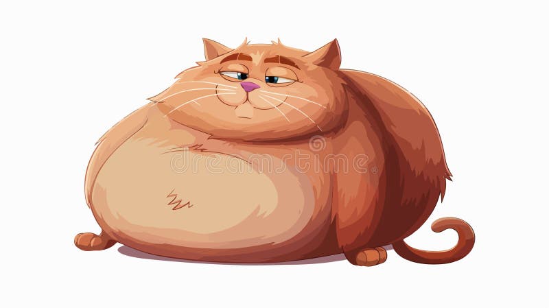 Charming Cartoon Fat Cat Character Vector Illustration Stock Vector ...