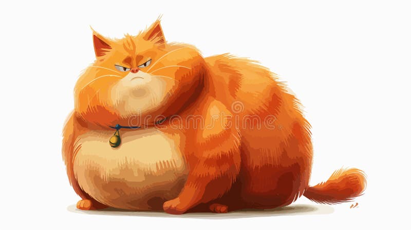 Charming Cartoon Fat Cat Character Vector Illustration Stock Vector ...