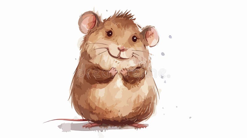 Cheerful Cartoon Fat Mouse Vector Illustration for Children S Books and ...