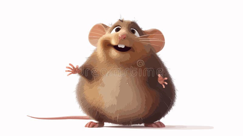 Cute Cartoon Fat Mouse Vector Illustration for Children S Books and ...