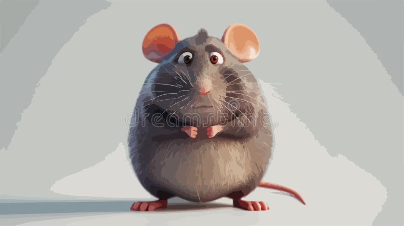 Cute Cartoon Fat Mouse Vector Illustration for Children S Books and ...