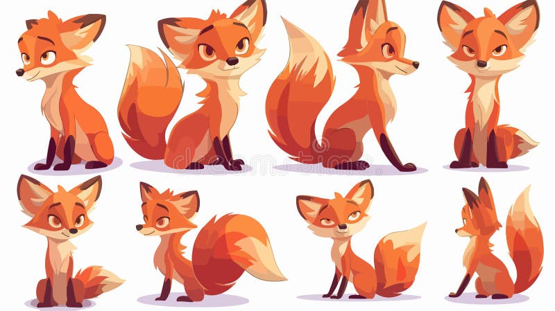 Cute Cartoon Fox Animation for Creative Projects Stock Vector ...