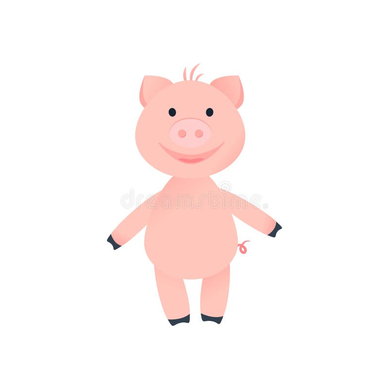 Vector Illustration. Cartoon Funny Pig. Pig 2019 Stock Illustration ...
