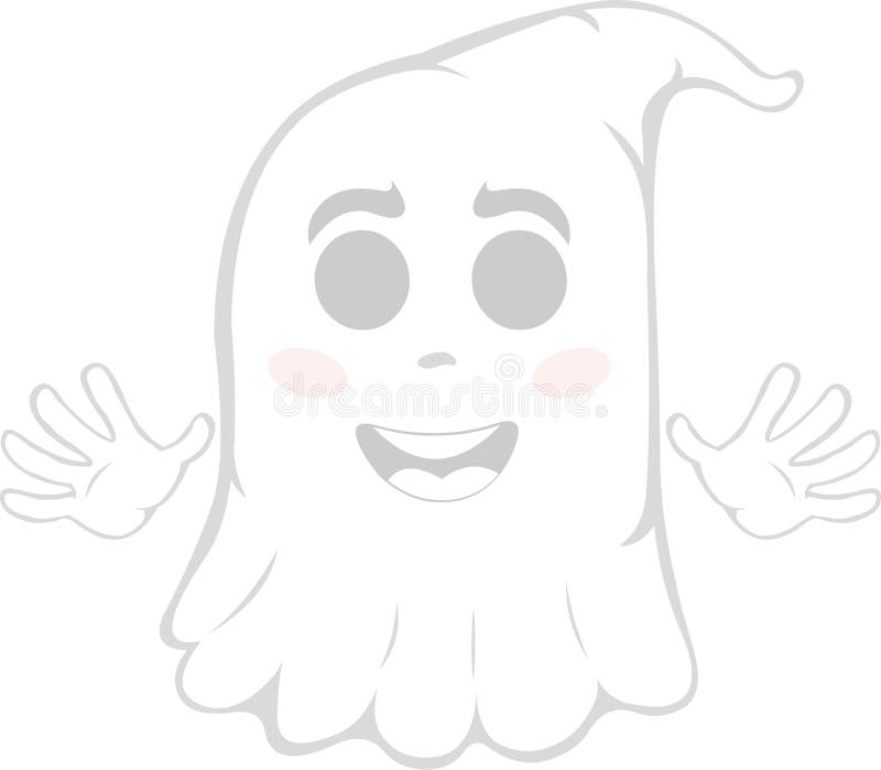 Ghost waving hands stock vector. Illustration of smiley - 325751309