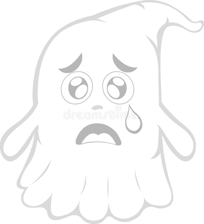 Ghost cartoon crying tear stock vector. Illustration of watery - 325752319