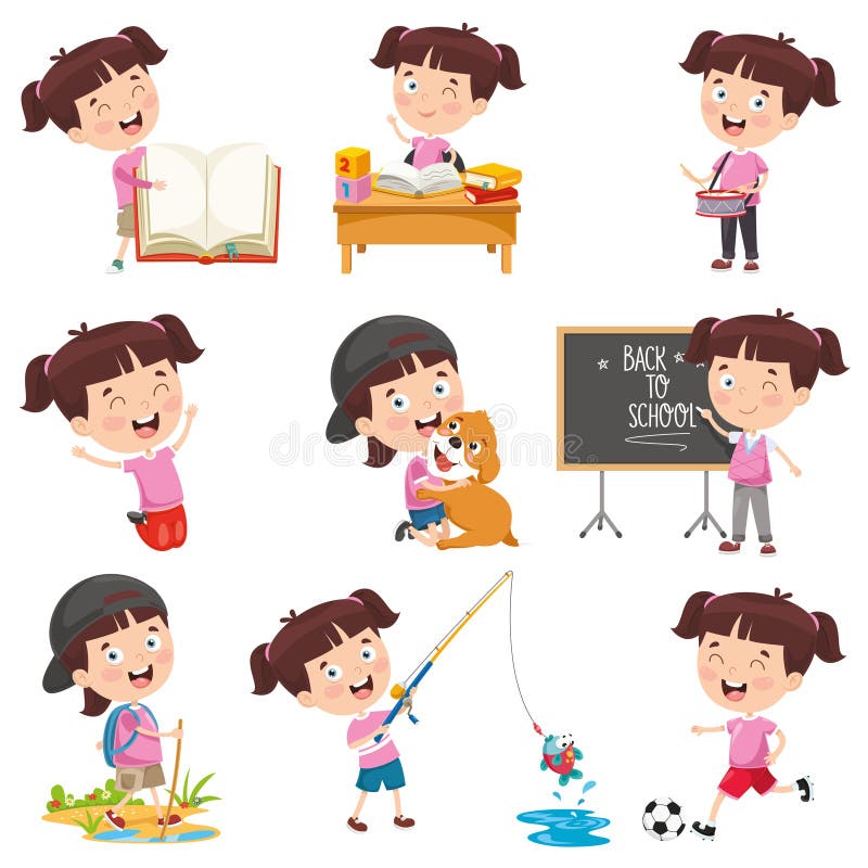 Cartoon Character Various Activities Stock Illustrations – 2,866 ...