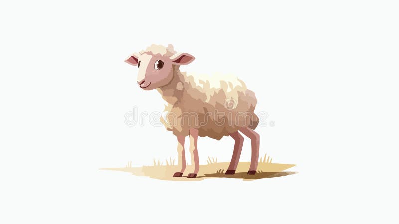 Cute Cartoon Lamb Animation Vector Illustration Stock Vector ...