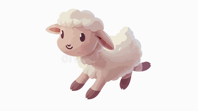 Cute Cartoon Lamb Animation Vector Illustration Stock Vector ...