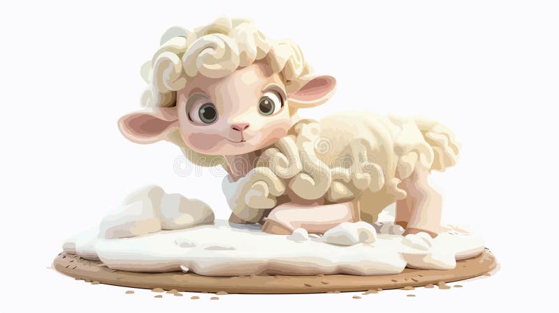 Cute Cartoon Lamb Animation Vector for Creative Projects Stock Vector ...