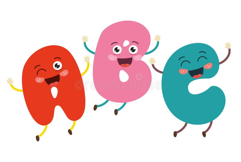 Vector Illustration of Cartoon Letters Stock Vector - Illustration of ...