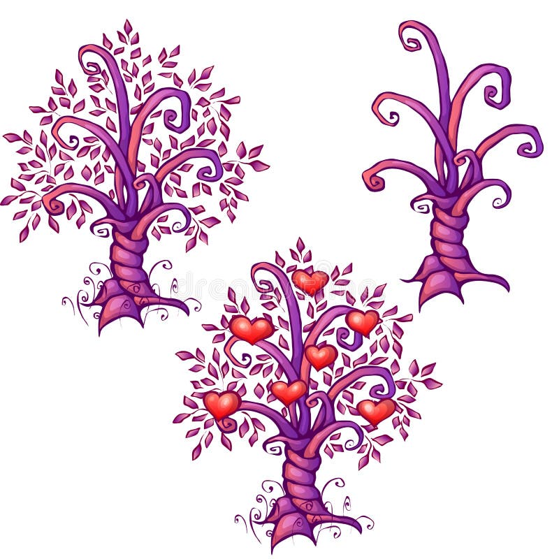 Vector Illustration of Cartoon Love Tree with Stock Vector ...