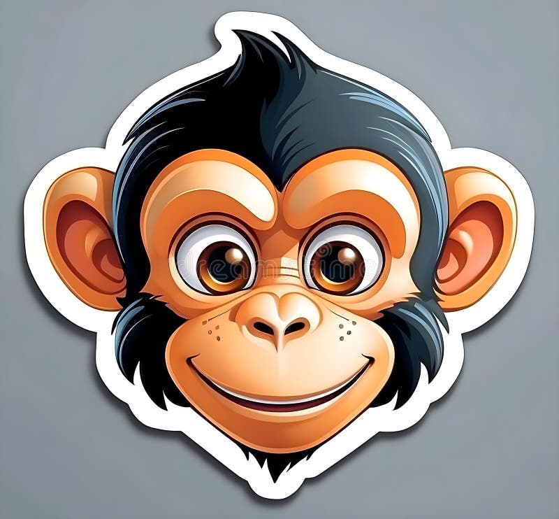 Vector Illustration of a Cartoon Monkey Head. Stock Illustration ...