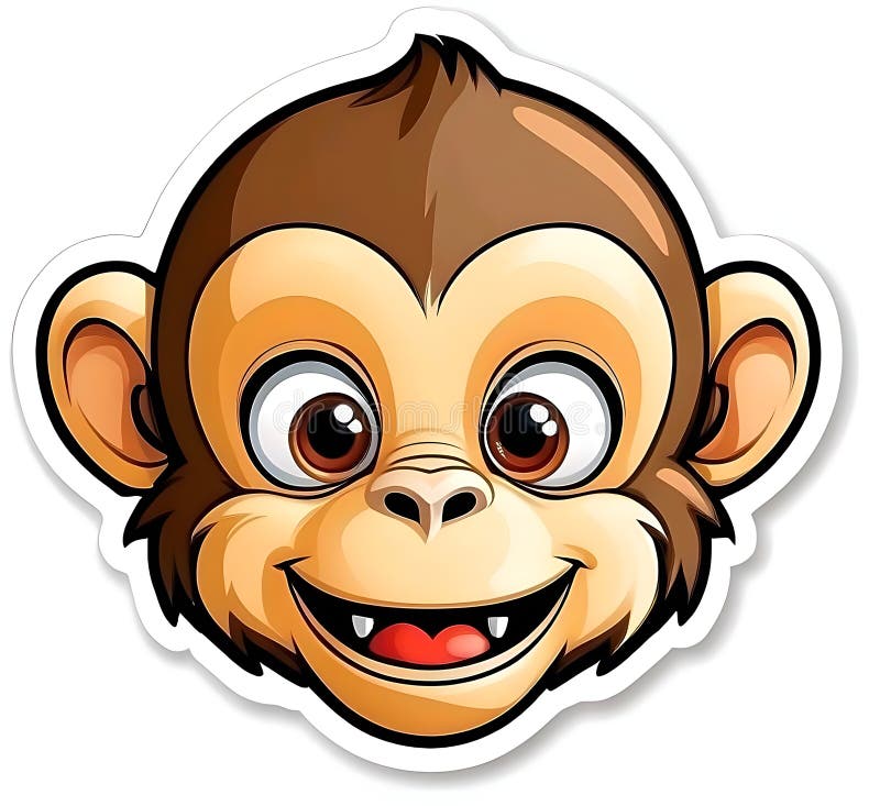 Vector Illustration of a Cartoon Monkey Head. Stock Illustration ...