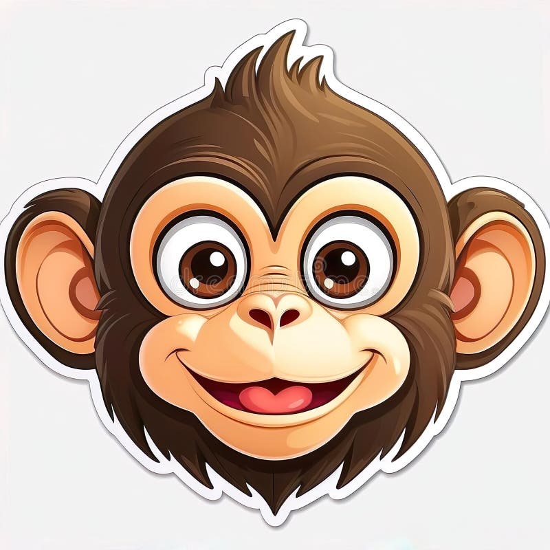Vector Illustration of a Cartoon Monkey Head. Stock Illustration ...