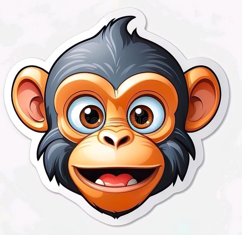 Vector Illustration of a Cartoon Monkey Head. Stock Illustration ...