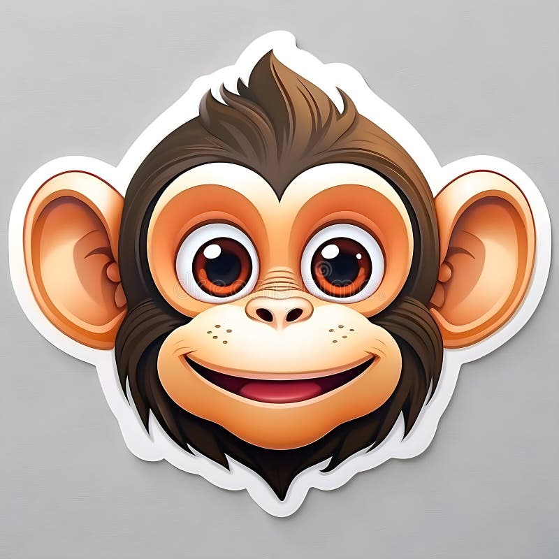 Vector Illustration of a Cartoon Monkey Head. Stock Illustration ...