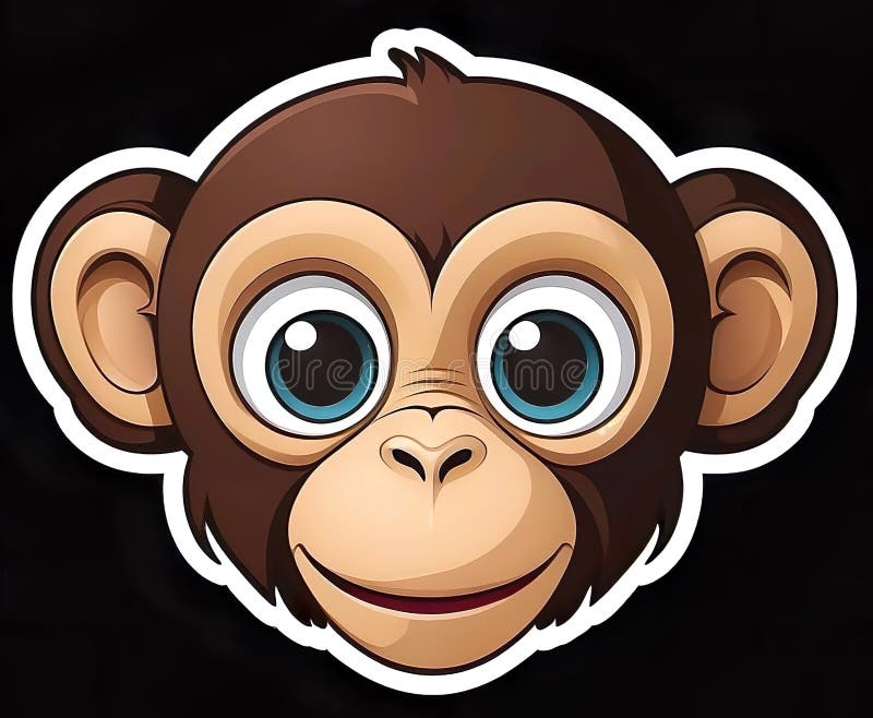 Vector Illustration of a Cartoon Monkey Head. Stock Illustration ...