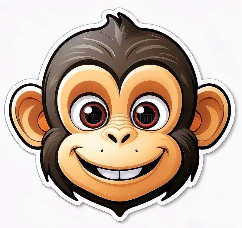 Vector Illustration of a Cartoon Monkey Head. Stock Illustration ...