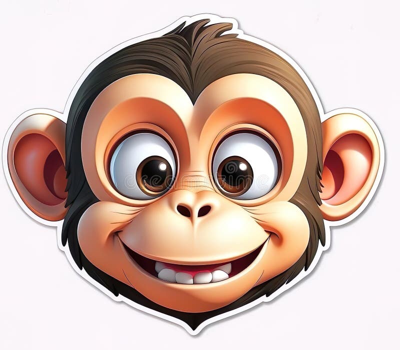 Vector Illustration of a Cartoon Monkey Head. Stock Illustration ...