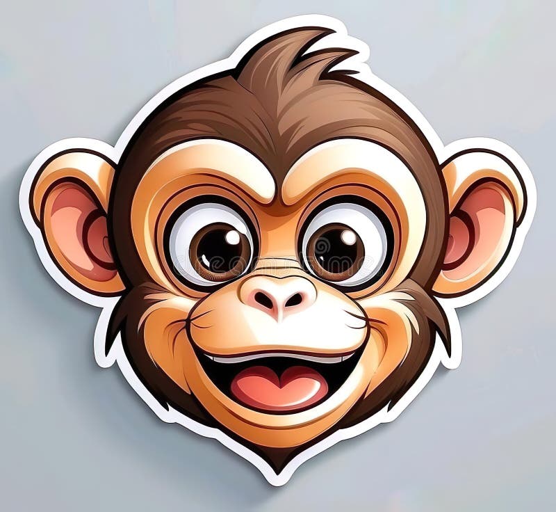 Vector Illustration of a Cartoon Monkey Head. Stock Illustration ...