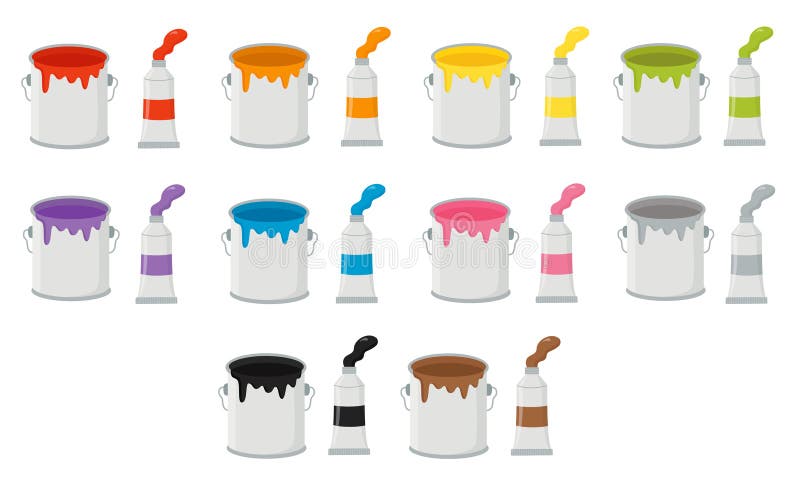 Vector Illustration of Cartoon Paint Blobs with Names. Worksheet for ...