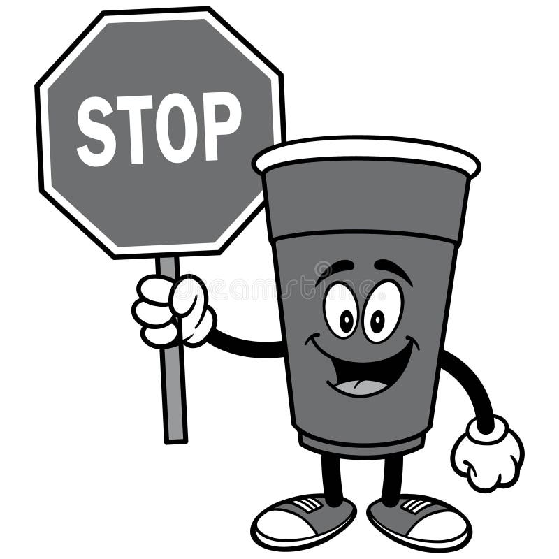 Party Cup with Stop Sign Illustration Stock Vector - Illustration of ...