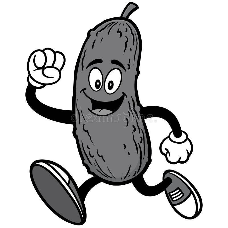 Pickle Running Illustration Stock Vector - Illustration of pickle ...