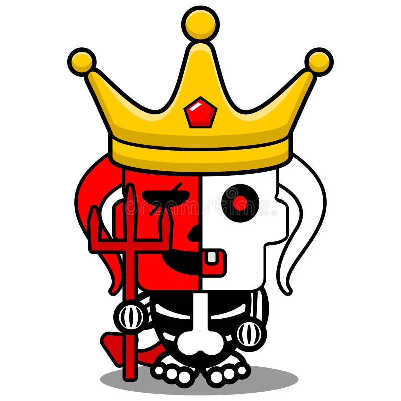 Red devil bone king mascot stock vector. Illustration of mascot - 253526135