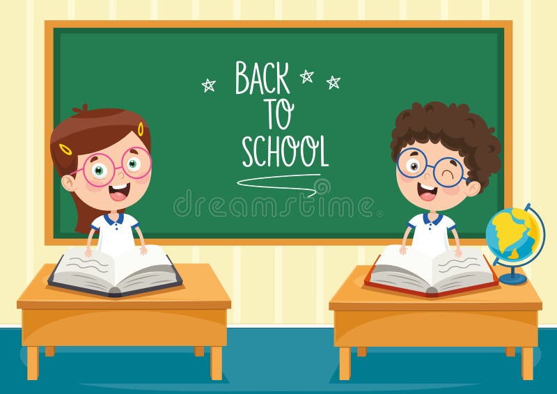 Vector Illustration of Cartoon Students Stock Vector - Illustration of ...