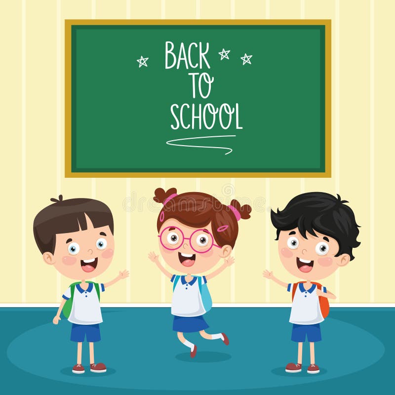 Vector Illustration of Cartoon Students Stock Vector - Illustration of ...