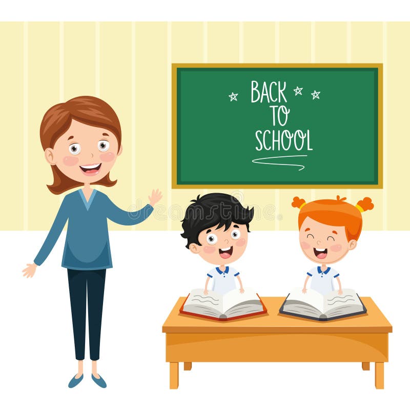 Vector Illustration of Cartoon Students Stock Vector - Illustration of ...