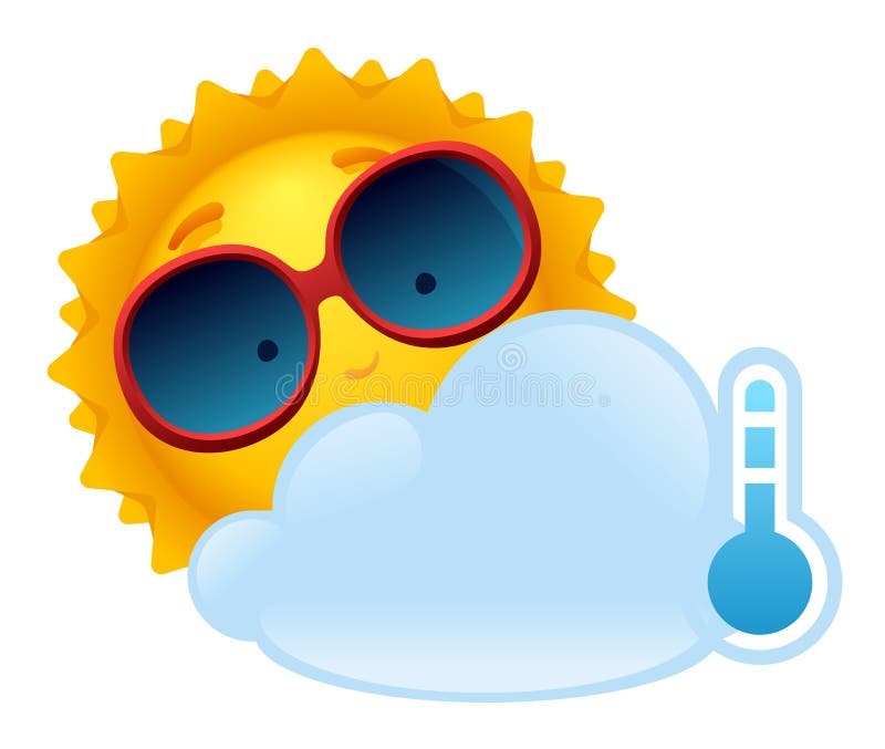 Cartoon cloud and sun stock vector. Illustration of climate - 30817344