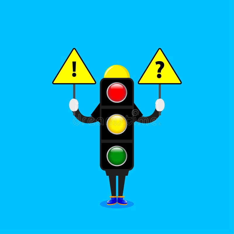 Vector Illustration Cartoon Traffic Light Character Design Stock Vector ...