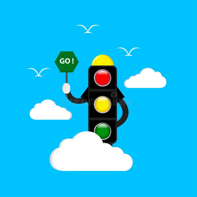 Vector Illustration Cartoon Traffic Light Character Design Stock Vector ...