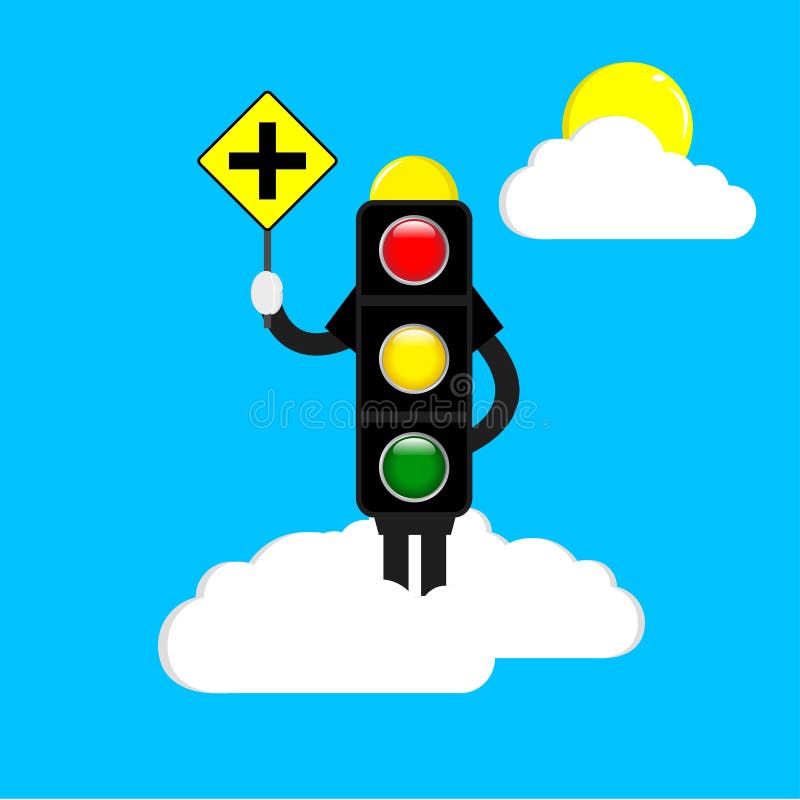 Cartoon Traffic Light Character Design Stock Vector - Illustration of ...
