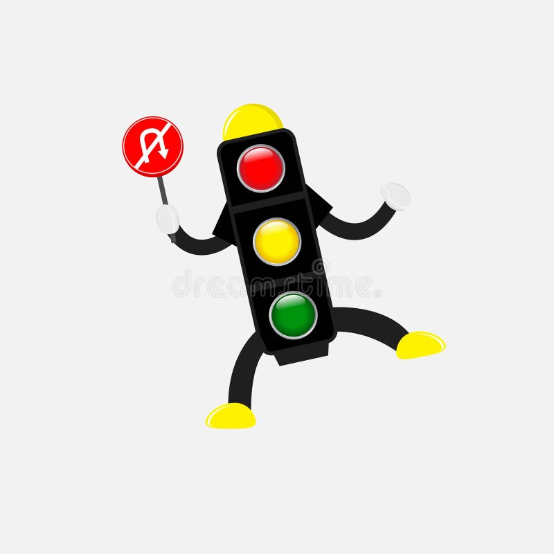 Vector Illustration Cartoon Traffic Light Character Design Stock Vector ...