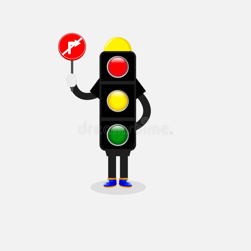 Cartoon Red Stop Light