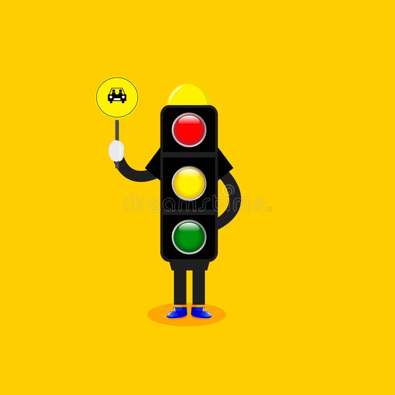 Vector Illustration Cartoon Traffic Light Character Design Stock Vector ...