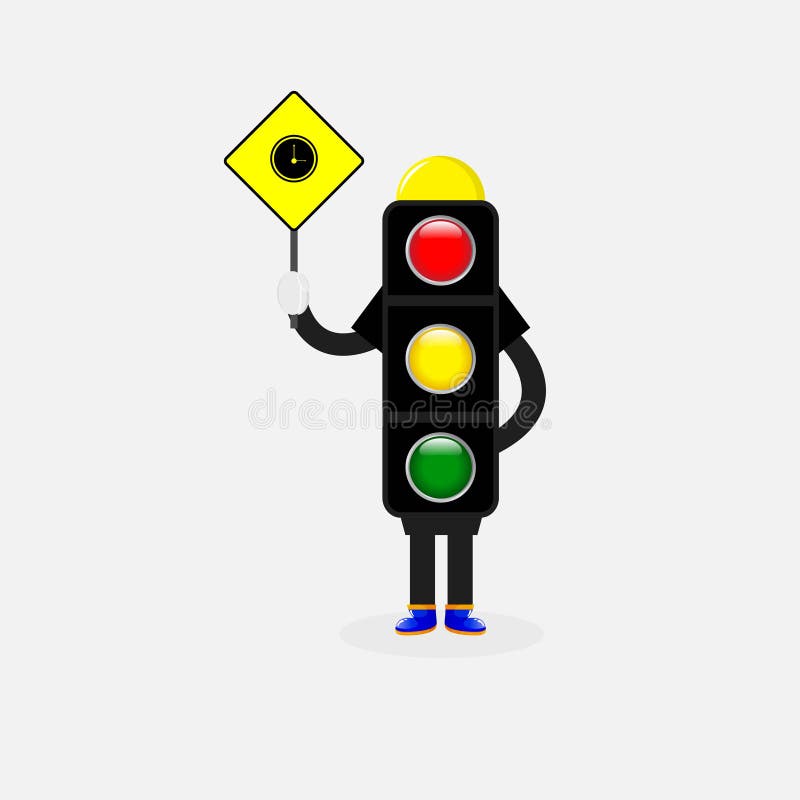 Vector Illustration Cartoon Traffic Light Character Design Stock Vector ...