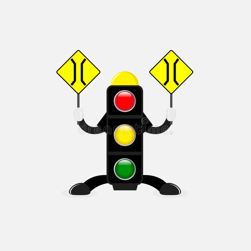 Vector Illustration Cartoon Traffic Light Character Design Stock Vector ...