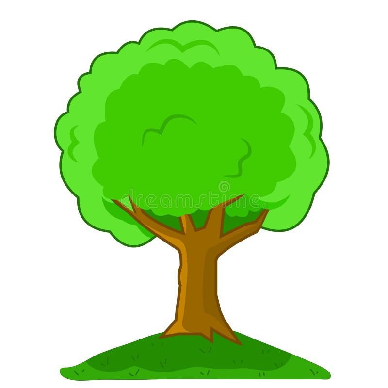 Vector Illustration Cartoon Tree Isolated Stock Vector - Illustration ...