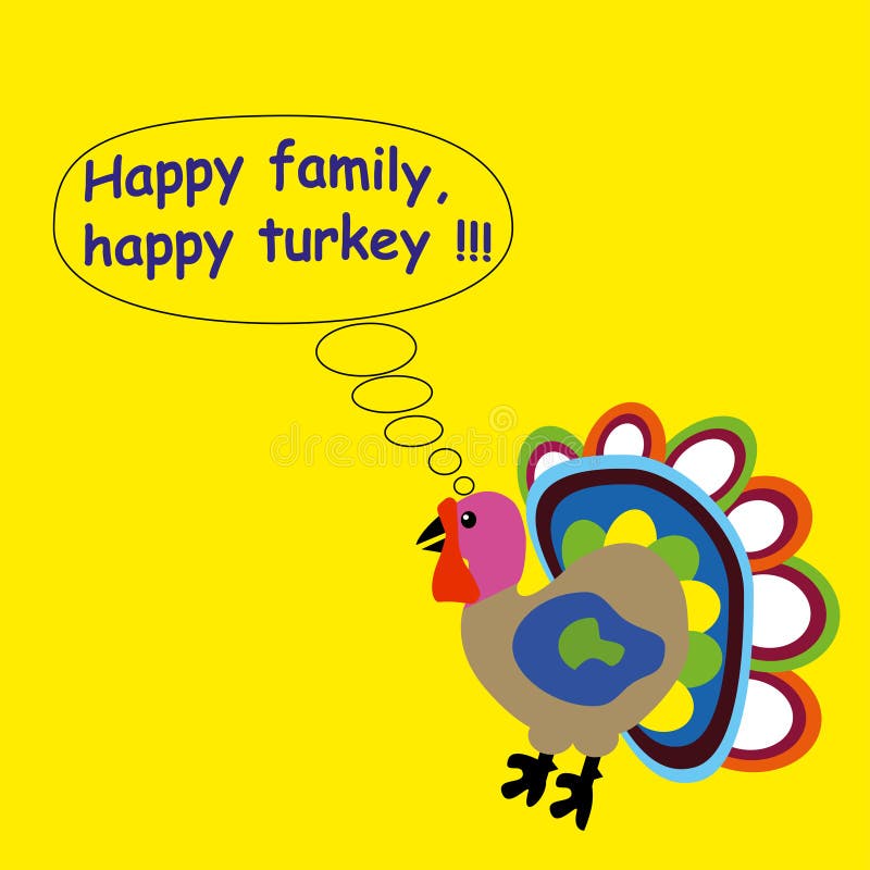 Vector Illustration Cartoon Turkey. Happy Thanksgiving Celebration ...