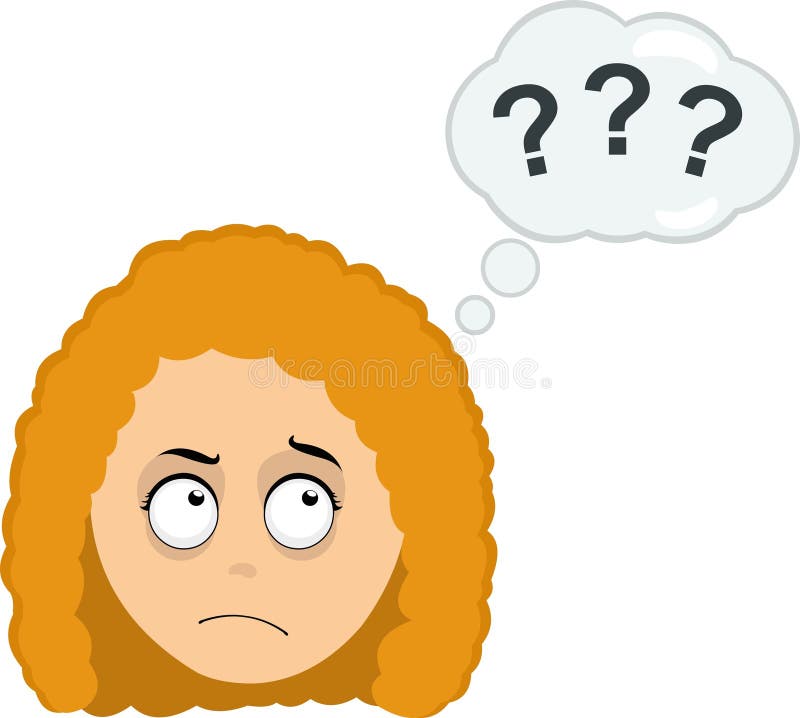 Head Woman Thought Cloud Question Sign Stock Vector - Illustration of ...