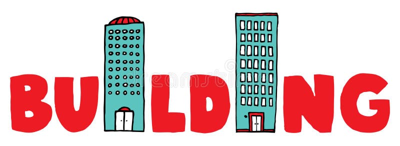 Cartoon word building stock vector. Illustration of learning - 30298578