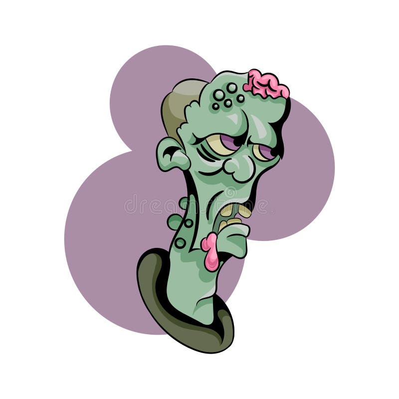Vector Illustration of Cartoon Zombie Head Stock Vector - Illustration ...