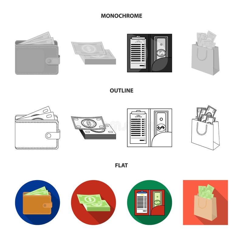 Vector Design of Cash and Currency Logo. Set of Cash and Stack Vector ...