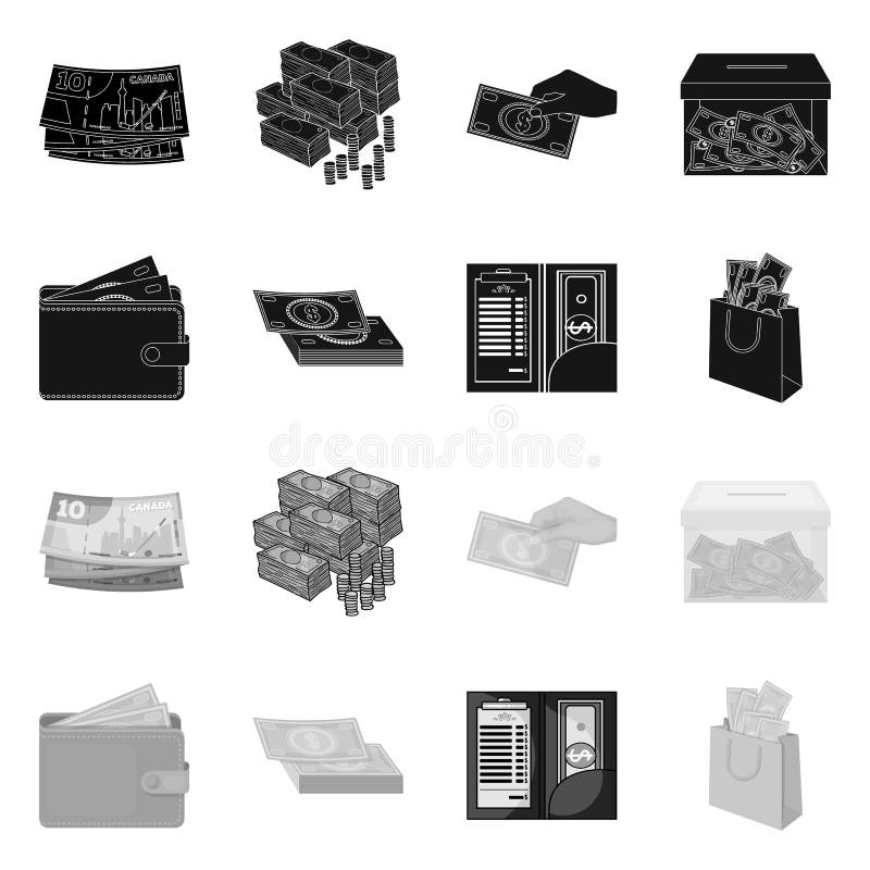 Vector Design of Cash and Currency Logo. Collection of Cash and Stack ...