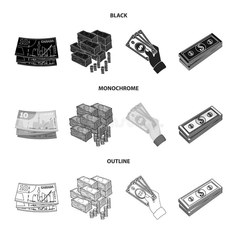 Vector Illustration of Cash and Currency Logo. Collection of Cash and ...