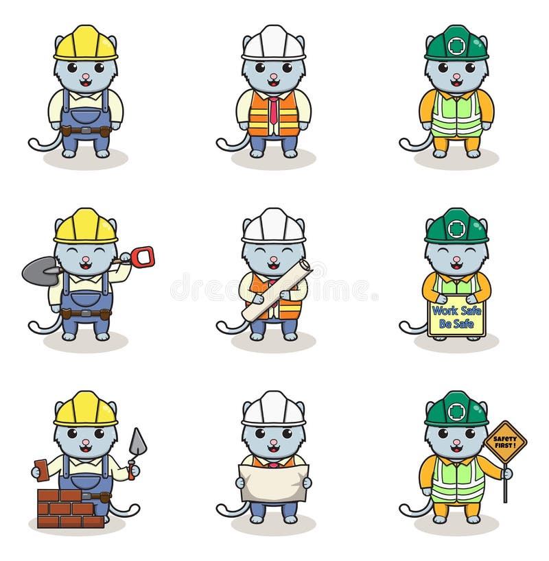 Vector Illustration of Cat Construction Set Stock Vector - Illustration ...